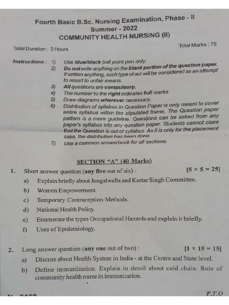 Question Paper 4th Year | PDF