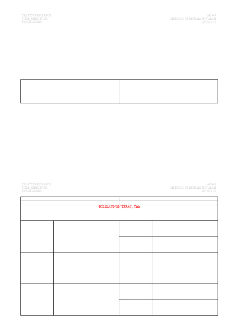 Worksheet Creating Research Title Obj Frameworks | PDF | Methodology | Cognition