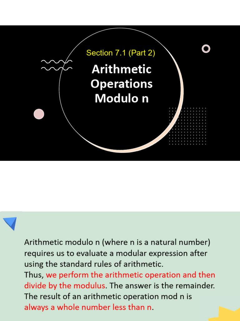 Modular Arithmetic Operations Explained | PDF | Number Theory ...
