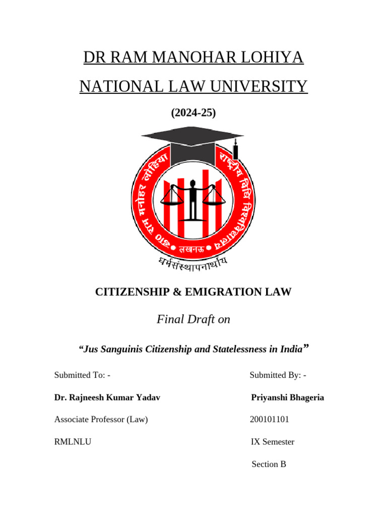 Jus Sanguinis Citizenship in India | PDF | Cultural Globalization ...