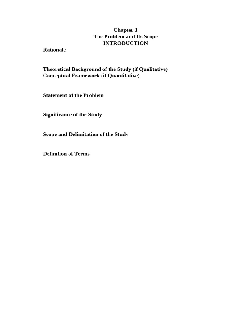 Research Chapter 1 Format | PDF