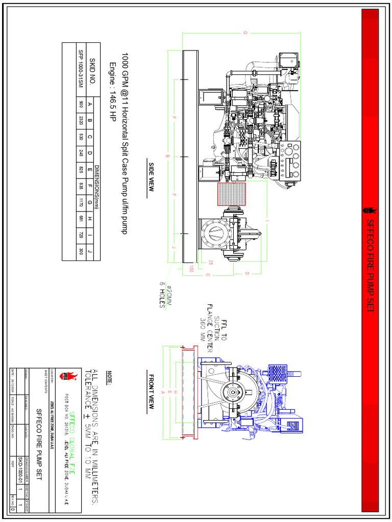 SFFECO 1000 GPM Fire Pump Specifications | PDF