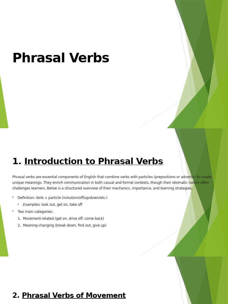 Phrasal Verbs Introduction | PDF
