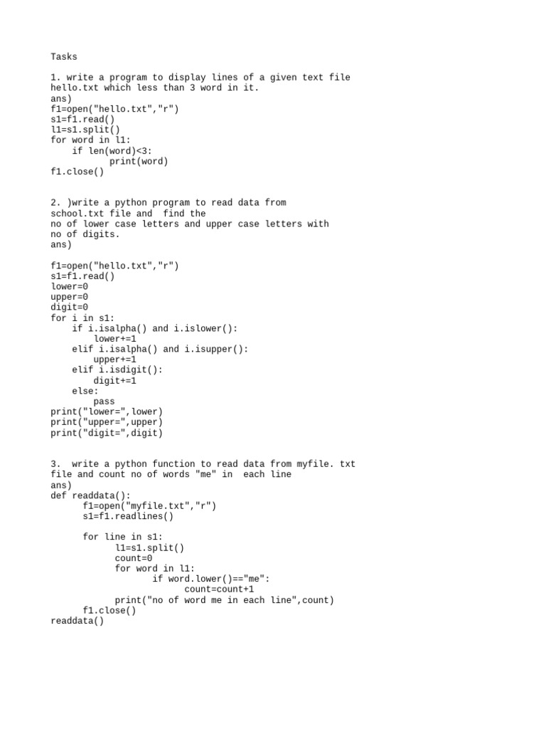 Python File Processing Tasks | PDF