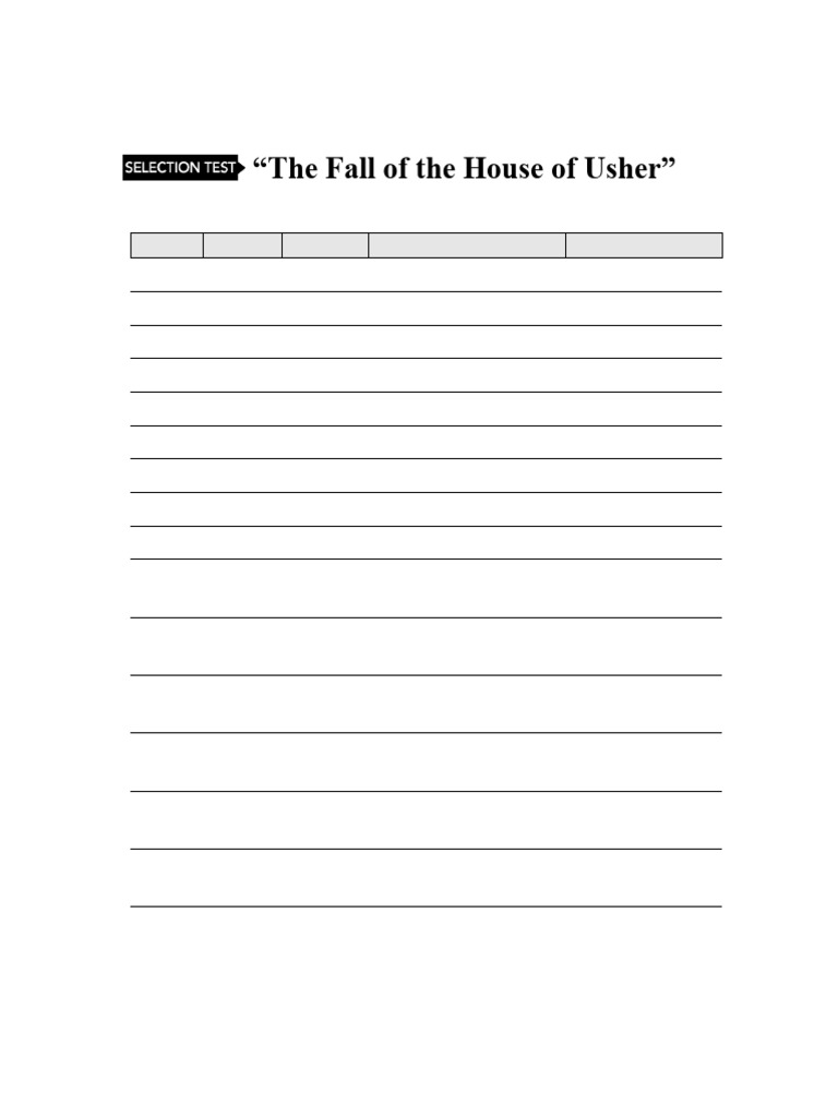 The Fall of The House of Usher Answer Key | PDF | Vocabulary | Learning