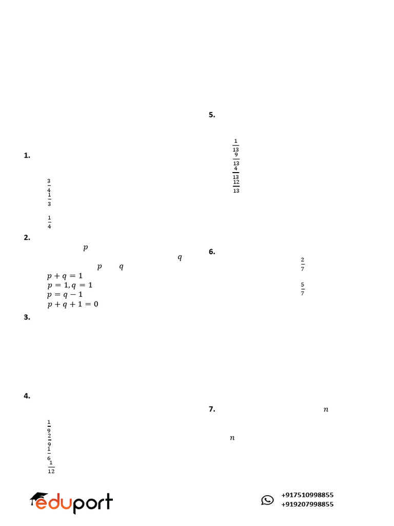 Probability DPP (1) | PDF | Probability | Odds