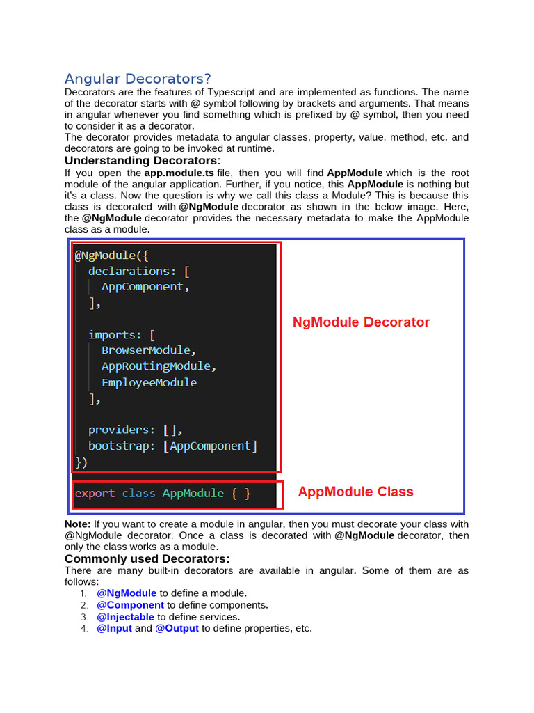 1 My Angular Decorators 1 Pdf Class Computer Programming Document Object Model