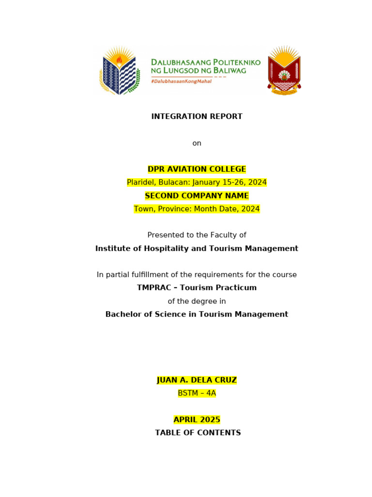 Practicum IR Title Pages SURNAME GIVEN NAME | PDF