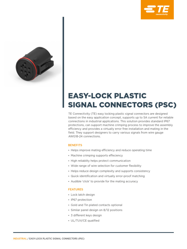 ENG DS Easy Lock Plastic Signal Connectors 2405-3476004 | PDF ...