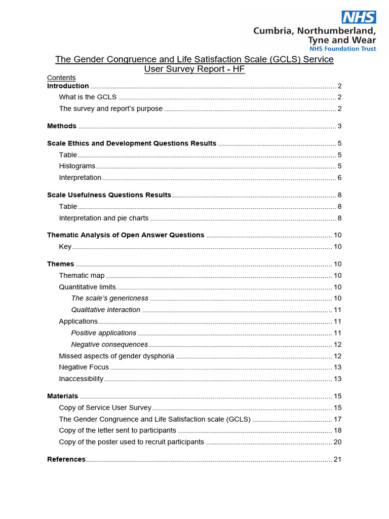 Gender Congruence and Life Satisfaction Scale | PDF | Survey ...