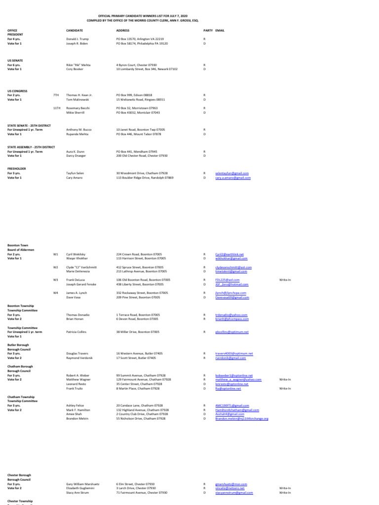 2020-primary-winners | PDF | American Political People | American ...