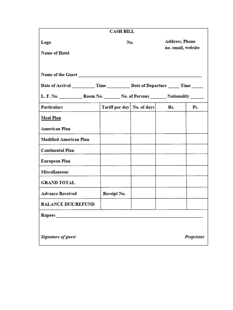 Format for Bill-2 | PDF