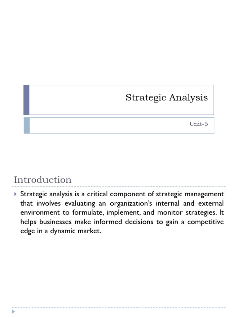 U5 Strategic Analysis 2.0 | PDF | Strategic Management | Swot Analysis