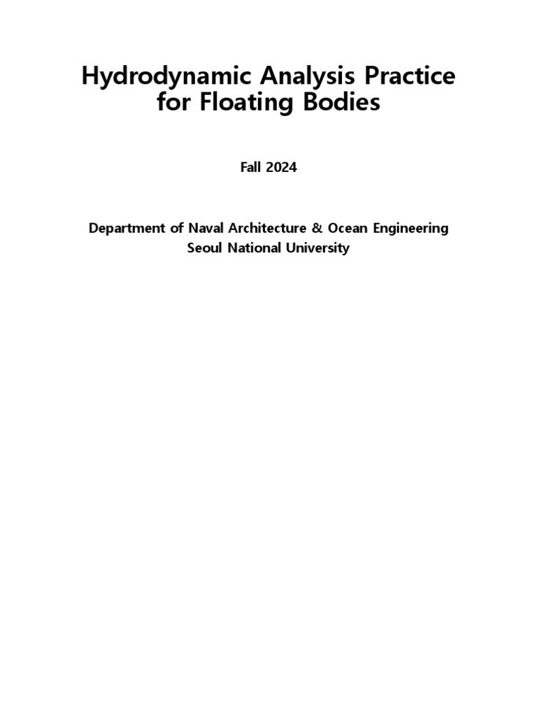 1_Hydrodynamic Analysis Practice for Floating Bodies(Sphere) | PDF
