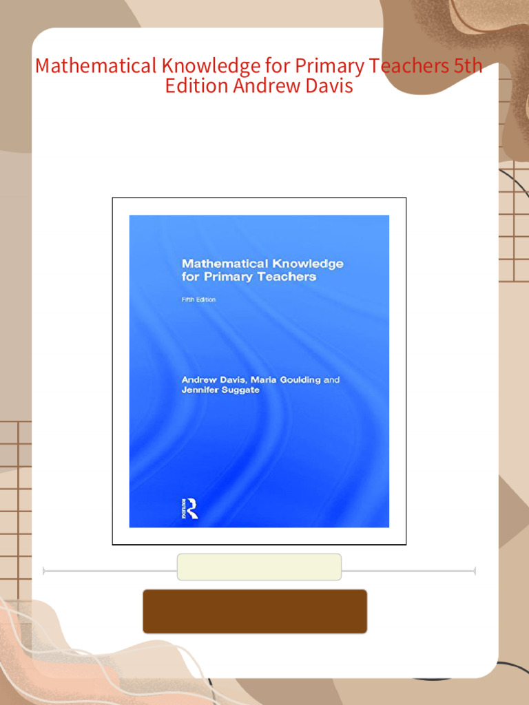 Mathematical Knowledge for Primary Teachers 5th Edition Andrew Davis ...
