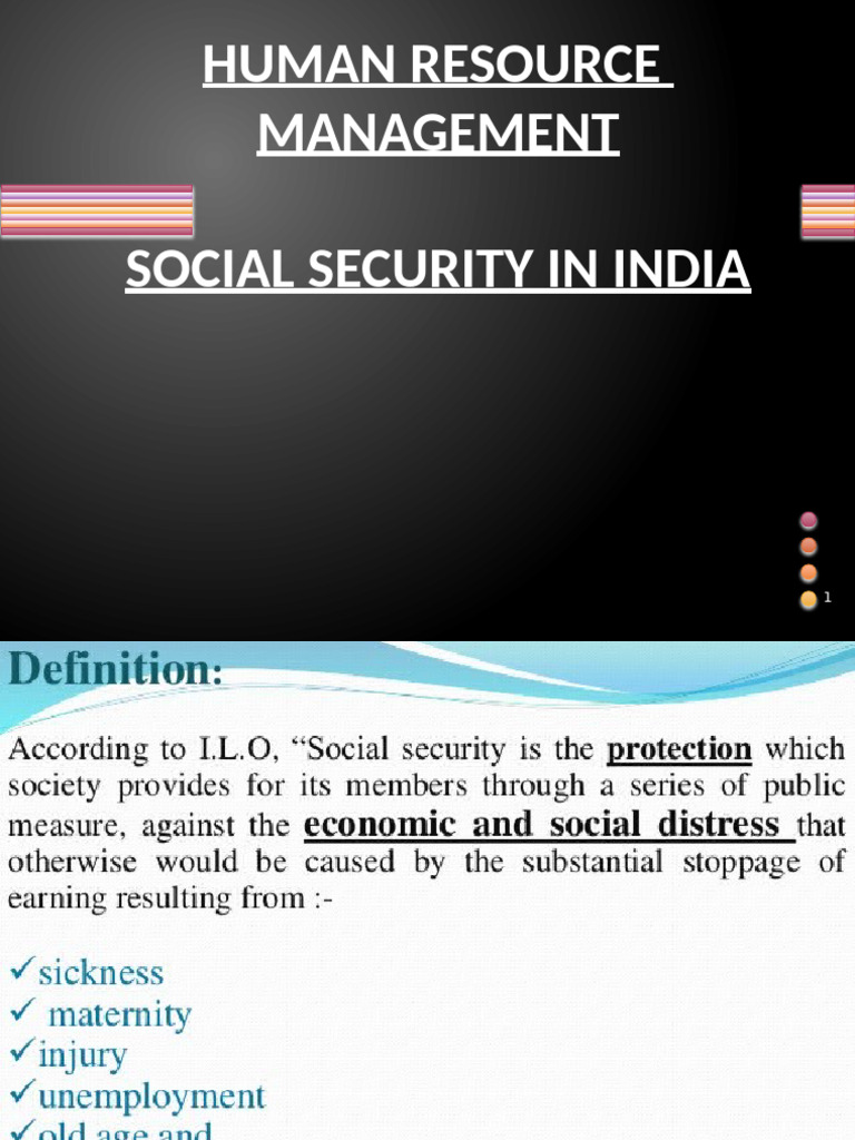 HRM - Social Security in India | PDF