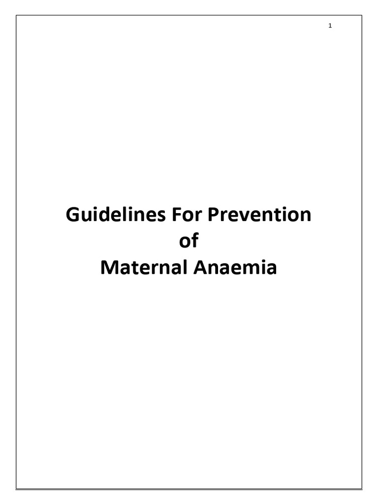 Guidelines For Prevention of Maternal Anaemis English | PDF | Anemia ...