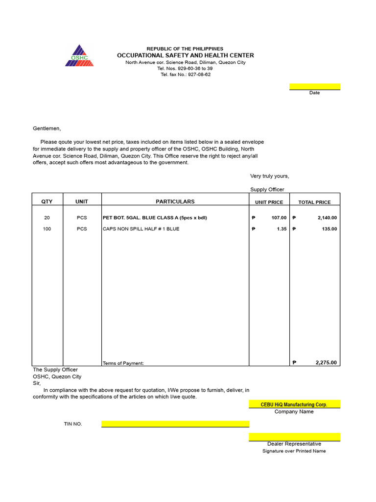 QUOTATION_FORM.xlsx - Quotation Form | PDF