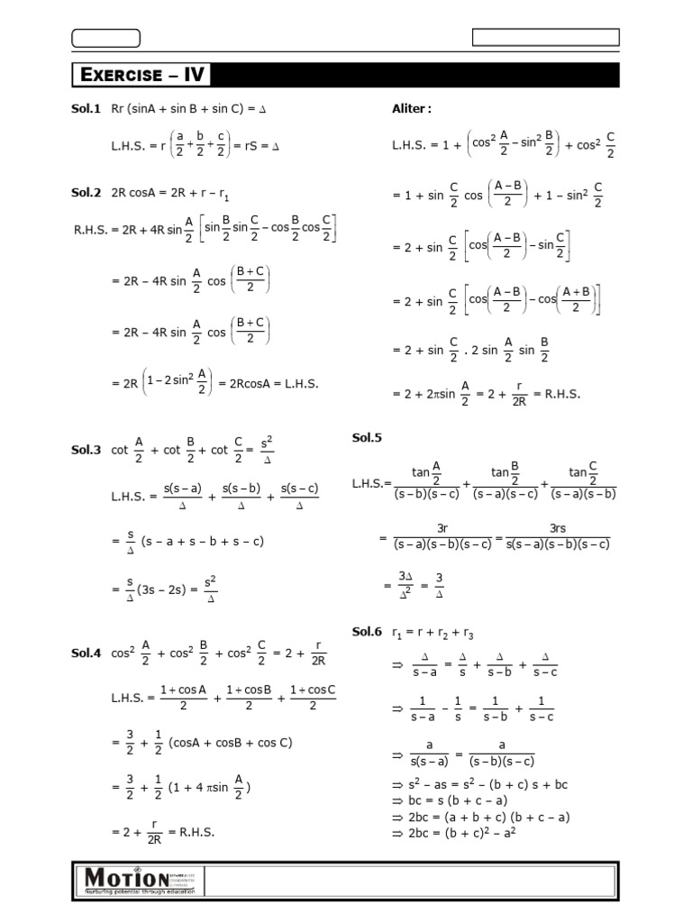Triangle Solutions and Theorems Explained | PDF | Trigonometric ...