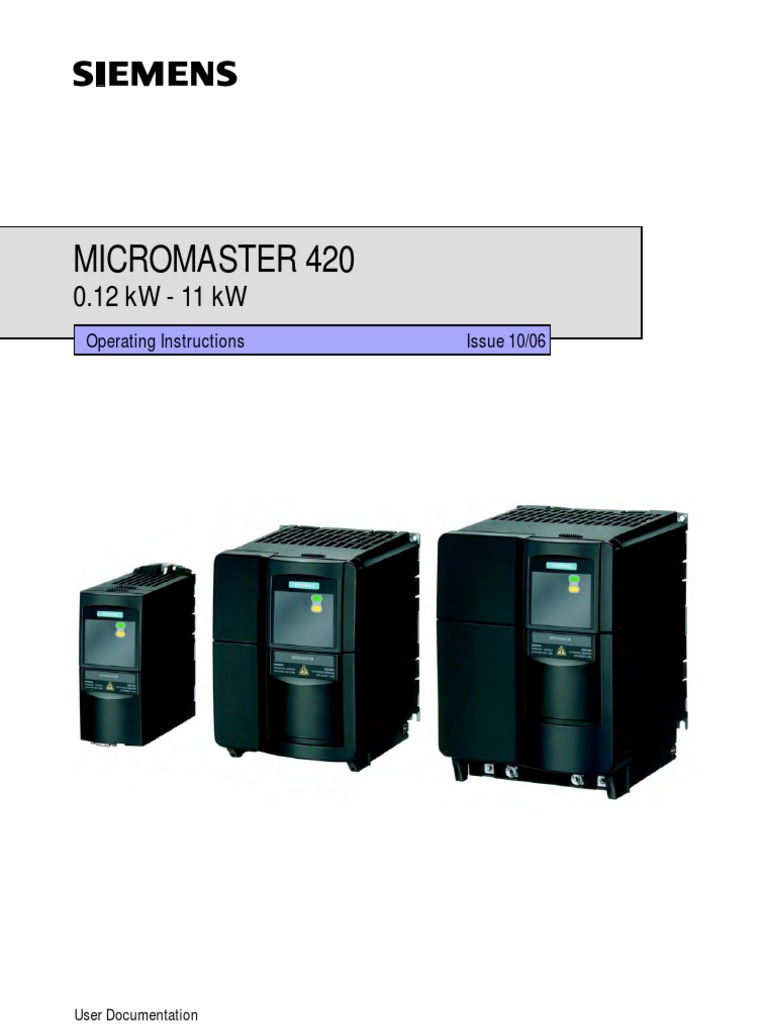 Siemens Micro Master 420 Manual | PDF | Power Inverter | Power Supply