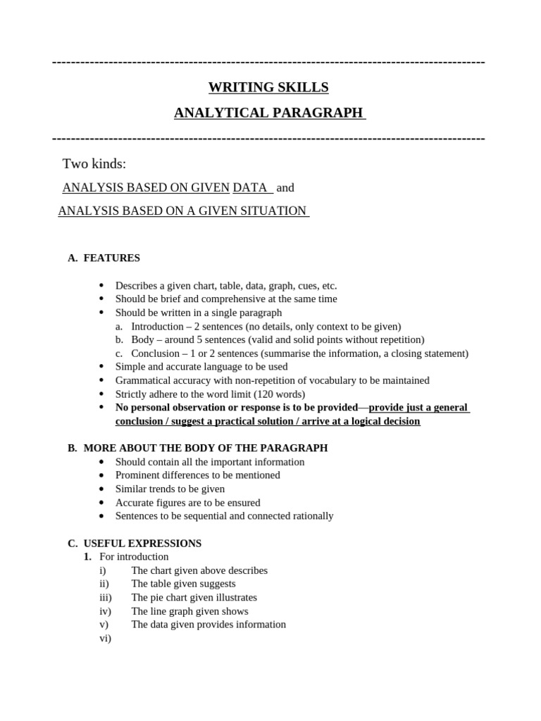 Analytical Paragraph Writing Guide | PDF