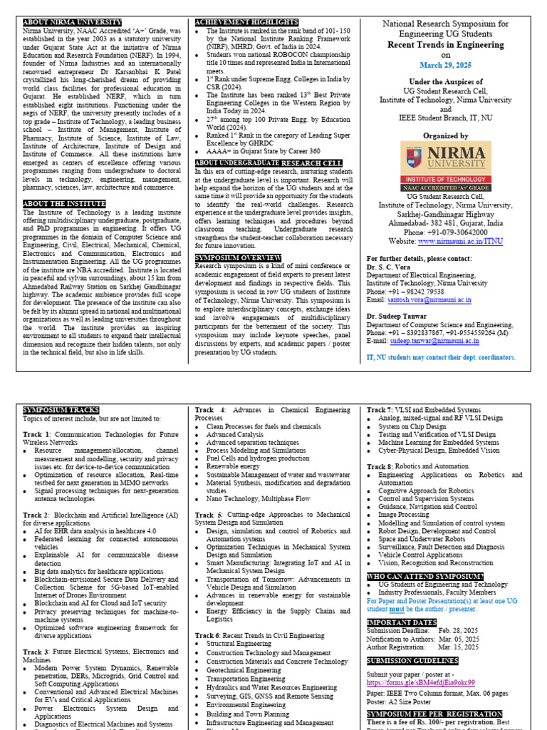 Brochure UG SRC Symposium Mar 2025 | PDF | Artificial Intelligence ...