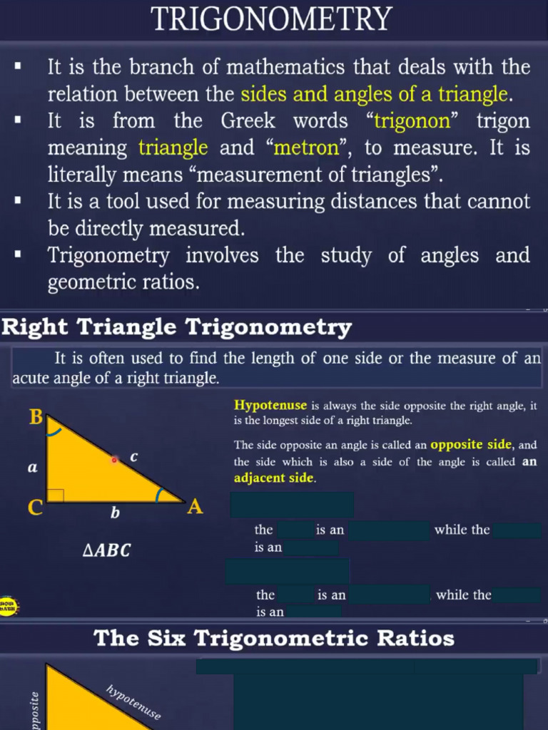 TRigonometric Ratio | PDF | Triangle | Trigonometry