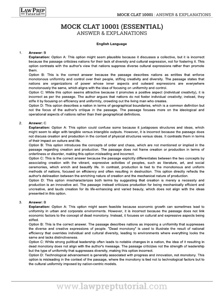 LPT Mock - 01 Ans Key & Explanations | PDF