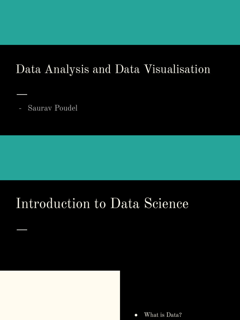 Data Analysis and Data Visualisation: - Saurav Poudel | PDF | Data Science | Data