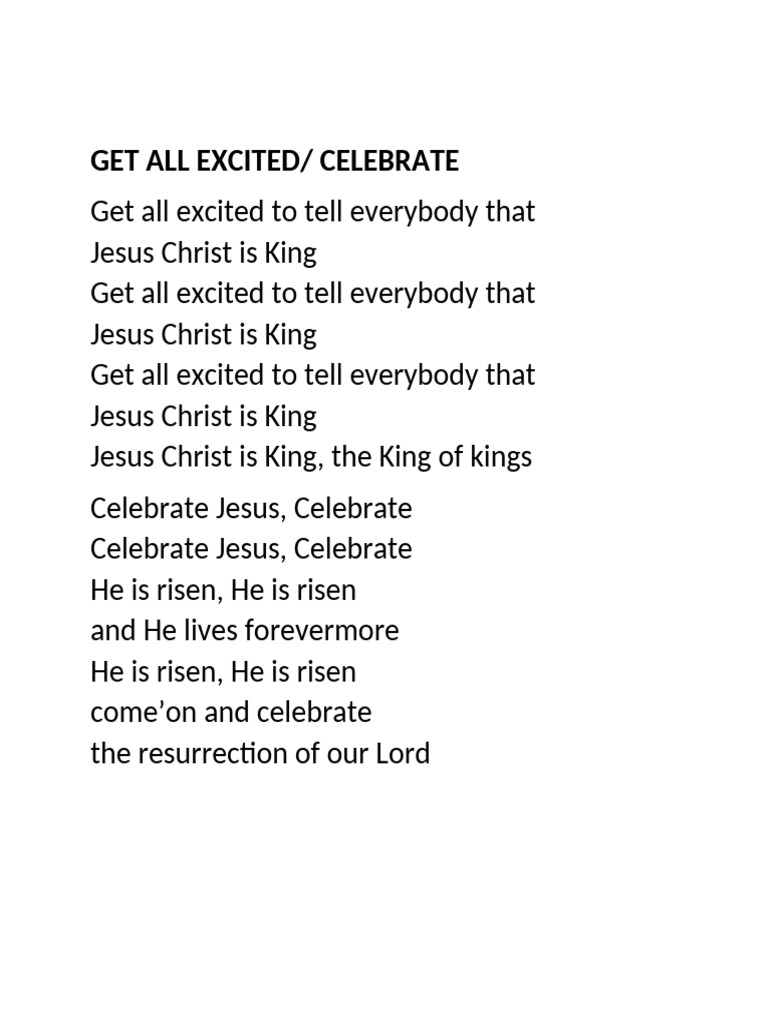 Get All Excited to Celebrate Jesus | PDF