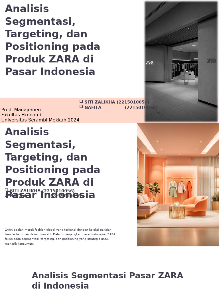 Analisis Segmentasi, Targeting, Dan Positioning Pada Produk ZARA Di ...