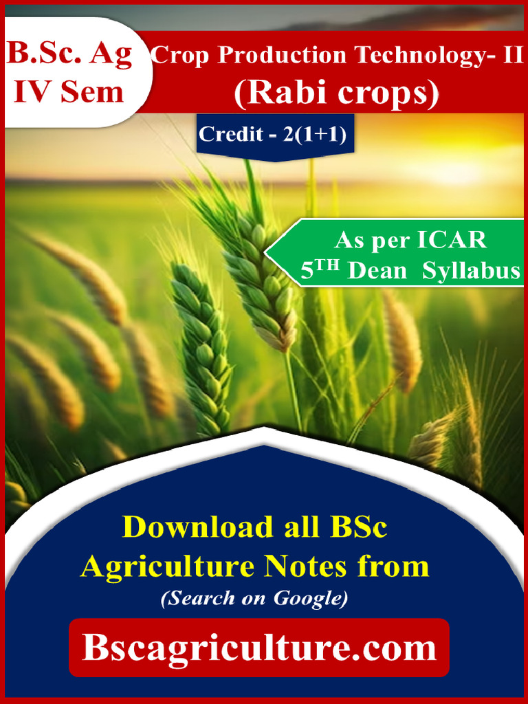 Crop-Production-Technology-II-Rabi-Crops | PDF | Cereals | Legume