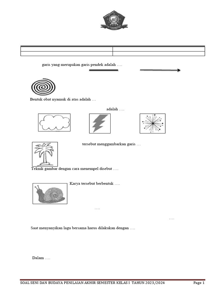 Soal Kelas 1 Pas Sbdb Ganjil | PDF