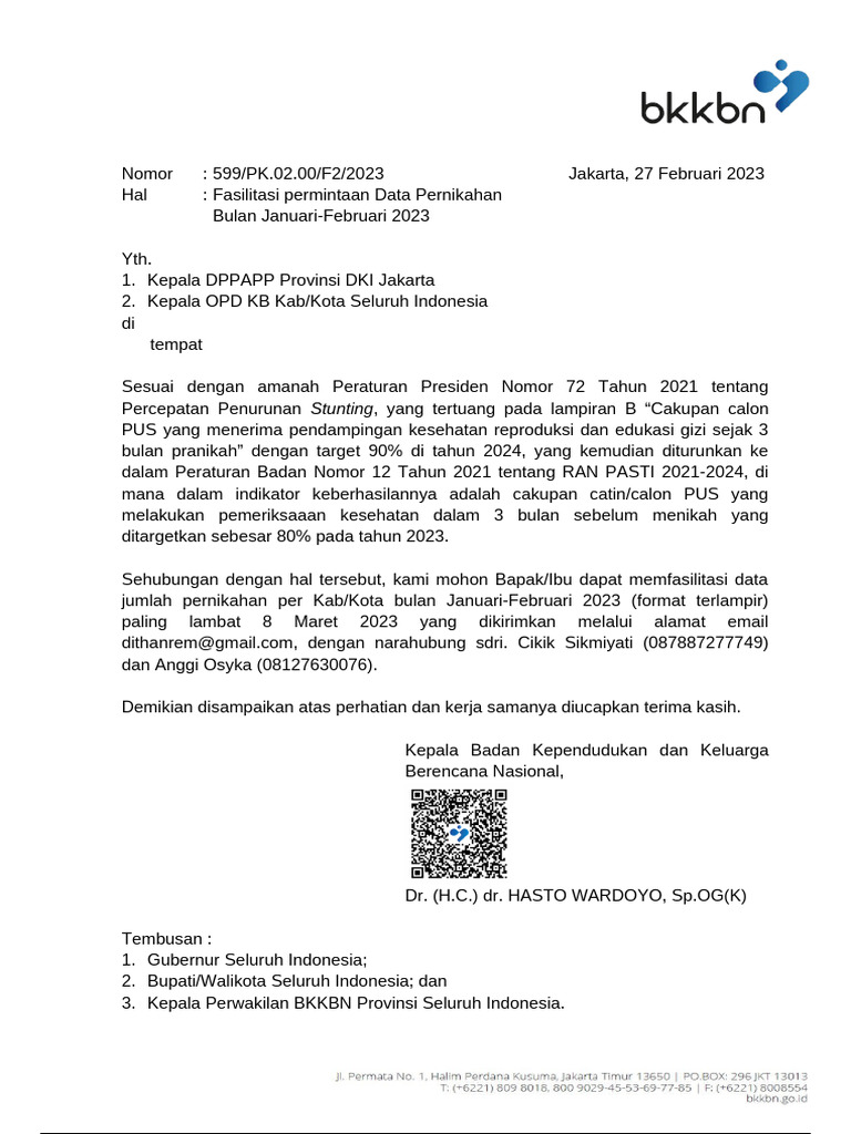 Fasilitasi Permintaan Data Pernikahan Bulan Jan - Feb 23 | PDF
