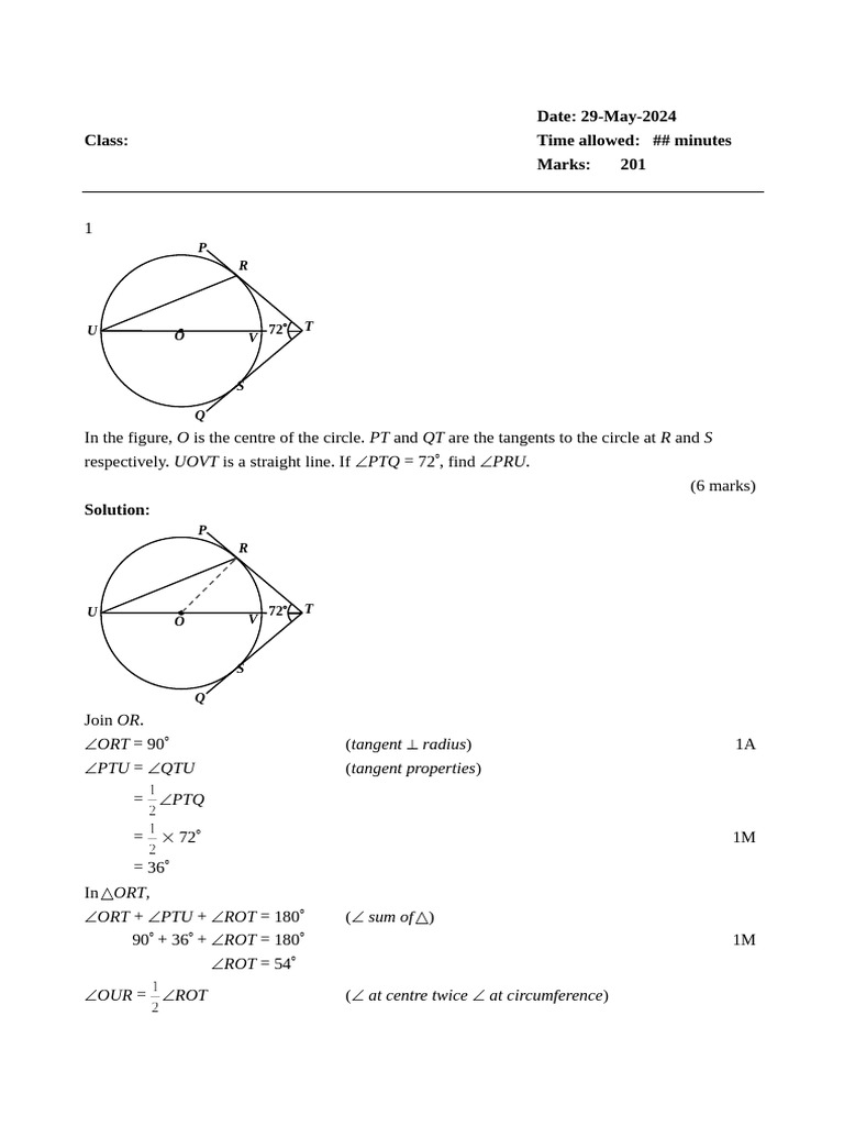 Triangle and Circle Geometry Solutions | PDF | Classical Geometry | Elementary Geometry