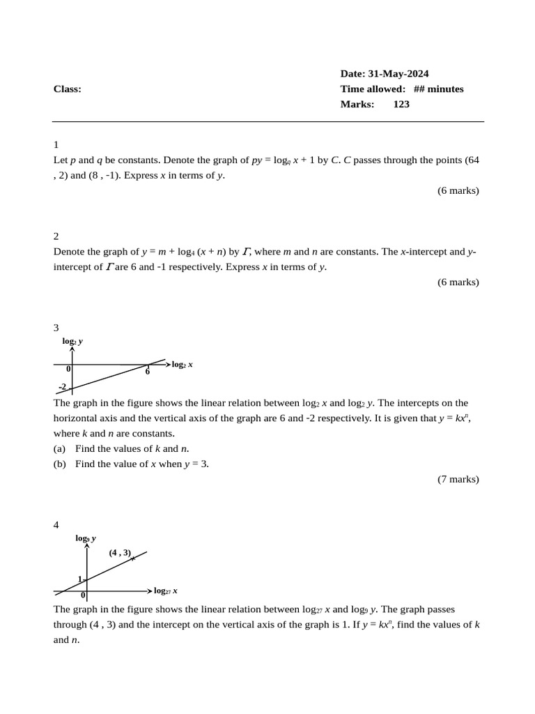 Logarithmic Functions and Graphs Analysis | PDF | Earthquakes | Logarithm