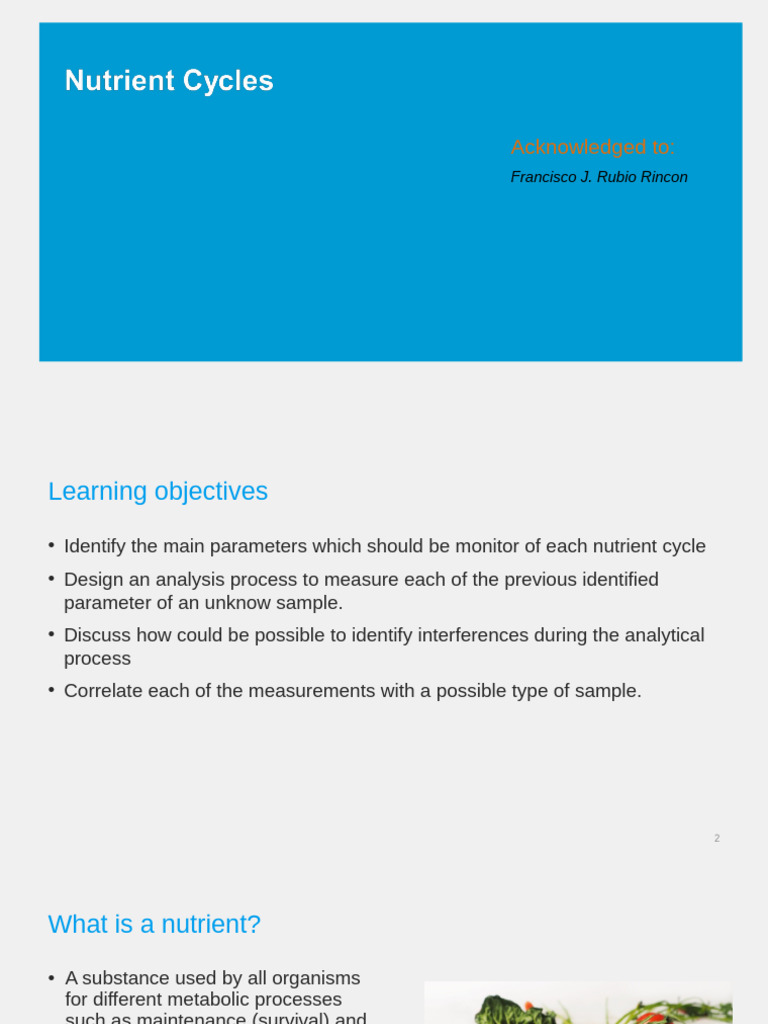ASoF - Lecture 3 (Nutrient Cycle) | PDF | Sewage Treatment | Eutrophication
