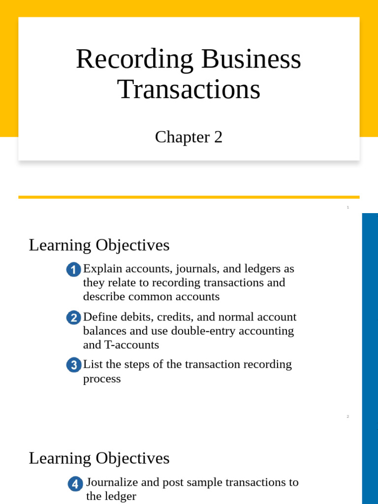 Chapter 02 - Recording Transactions | PDF | Debits And Credits ...
