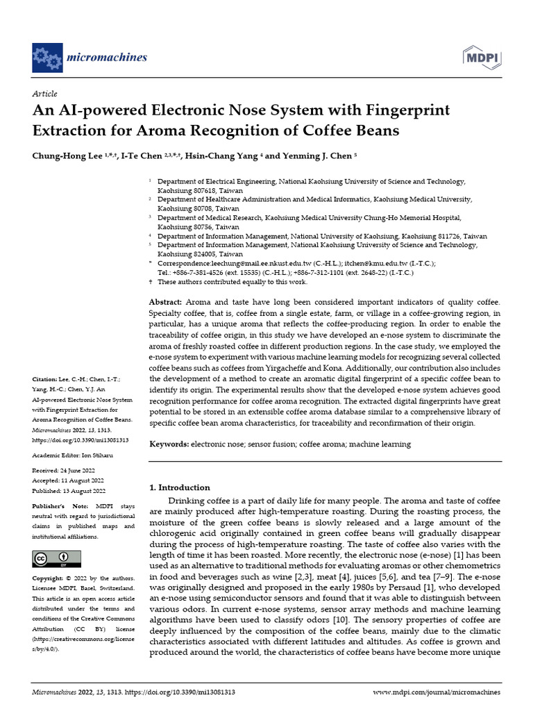 An AI-powered Electronic Nose System With Fingerpr | PDF | Odor | Deep ...