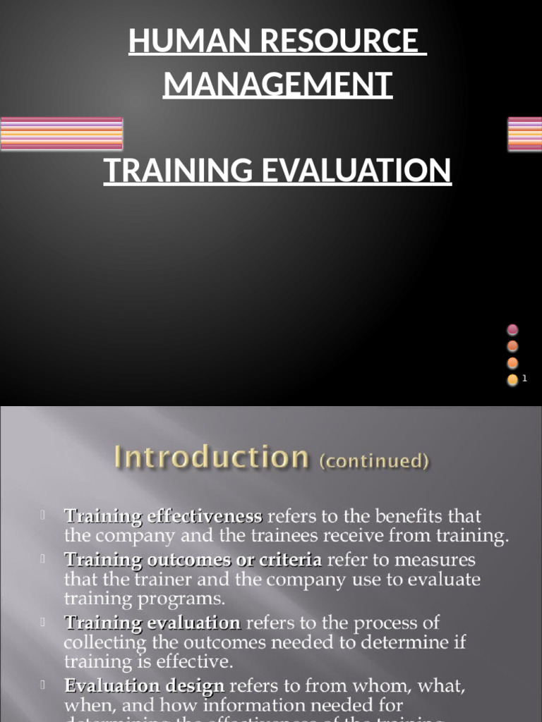 HRM - Training Evaluation | PDF
