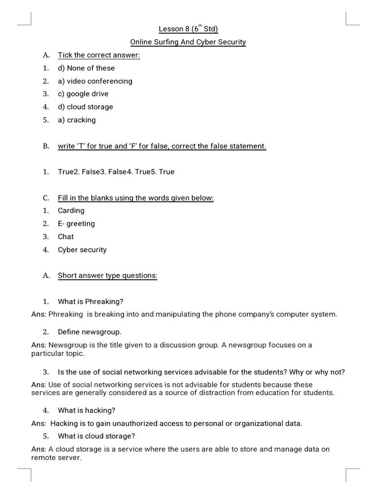 Ln8_Online Surfing and Cuber Security | PDF | Security | Computer Security