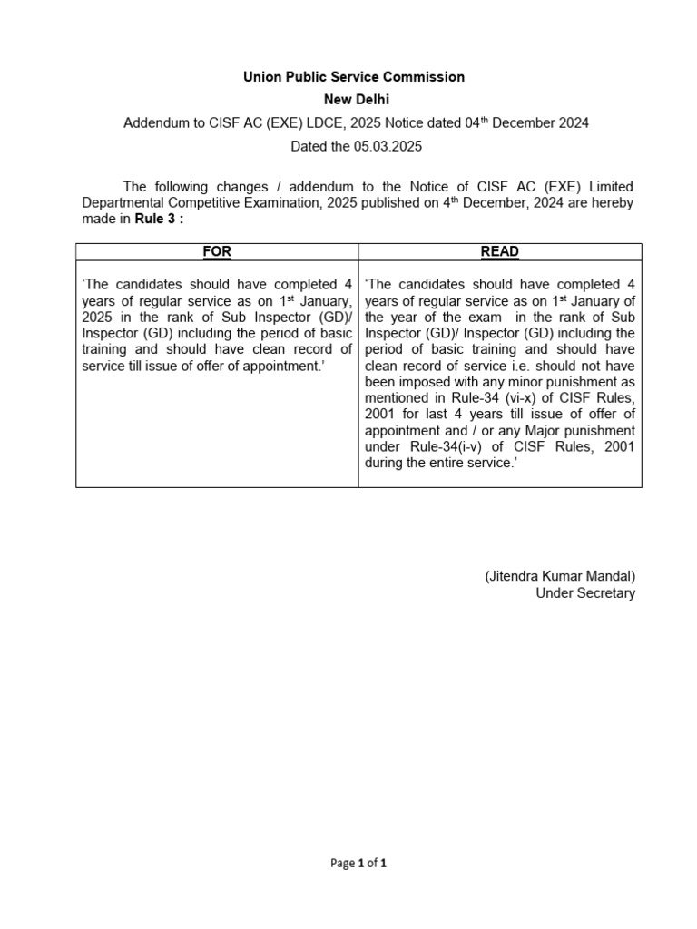 AddendumNotice CISF 25 Engl 050325 | PDF