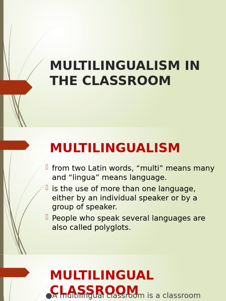Lesson 2 MULTILINGUALISM IN THE CLASSROOM | PDF | Multilingualism | Teachers