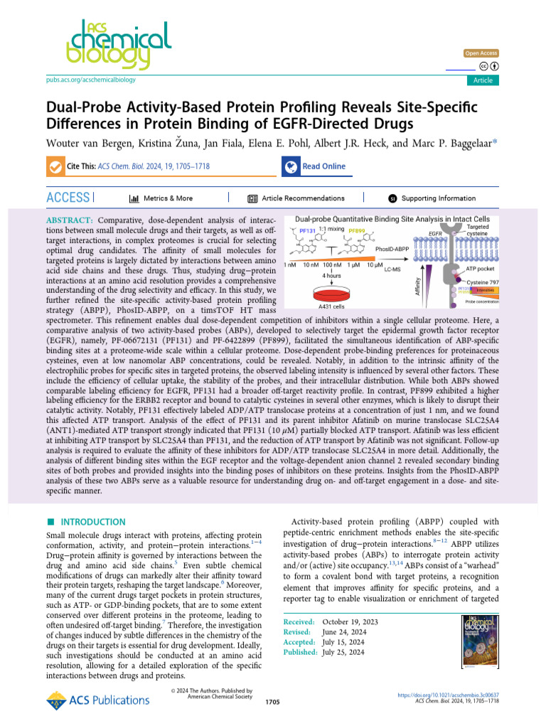 Dual-Probe Activity-Based Protein Profiling | PDF | Enzyme Inhibitor | Proteins