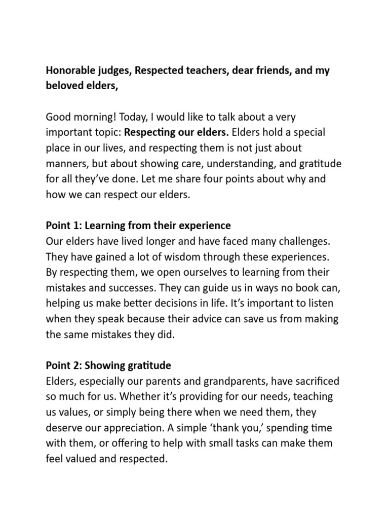 SPEECH On Respecting Teachers | PDF