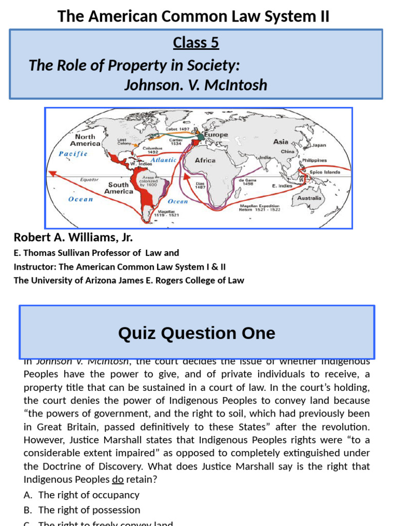 ACLS II Lec 5 '24 Johnson v. McIntosh | PDF