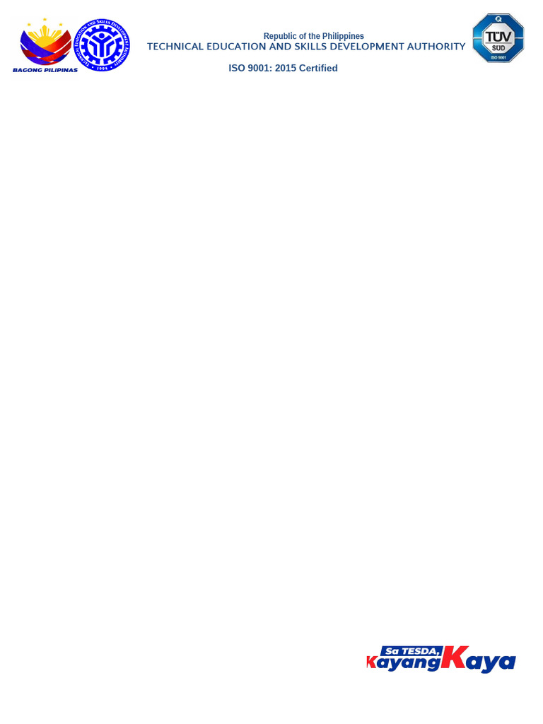 [Letterhead] Sa TESDA, Kayang Kaya | PDF