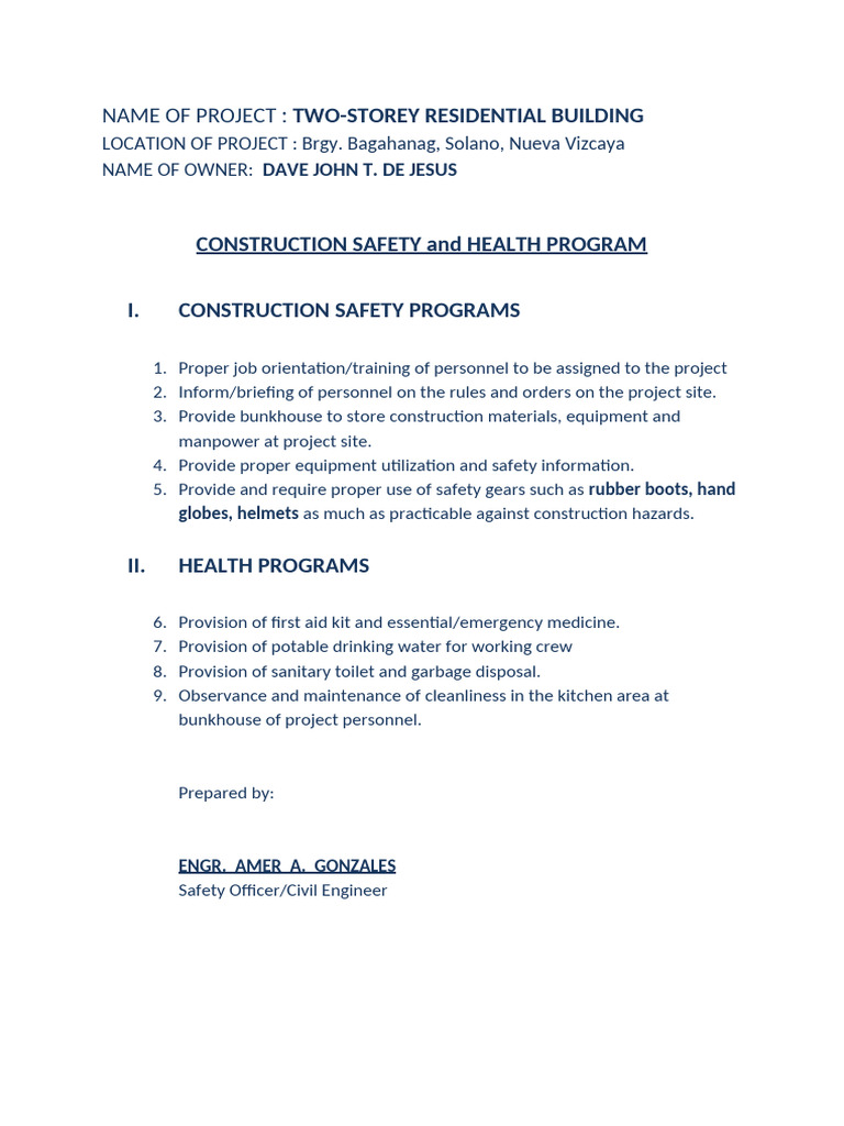 Construction Safety & Health Program Guide | PDF