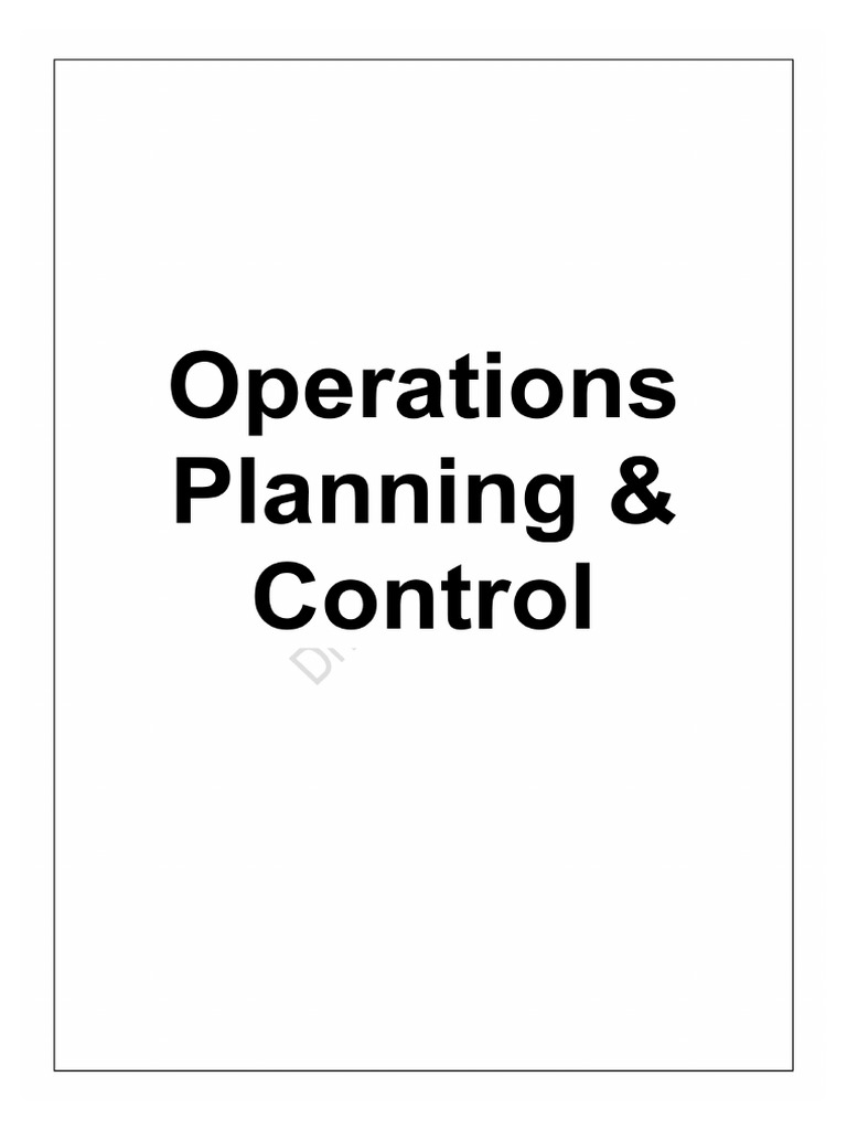 OM 2 Final Operations Planning & Control_01 | PDF