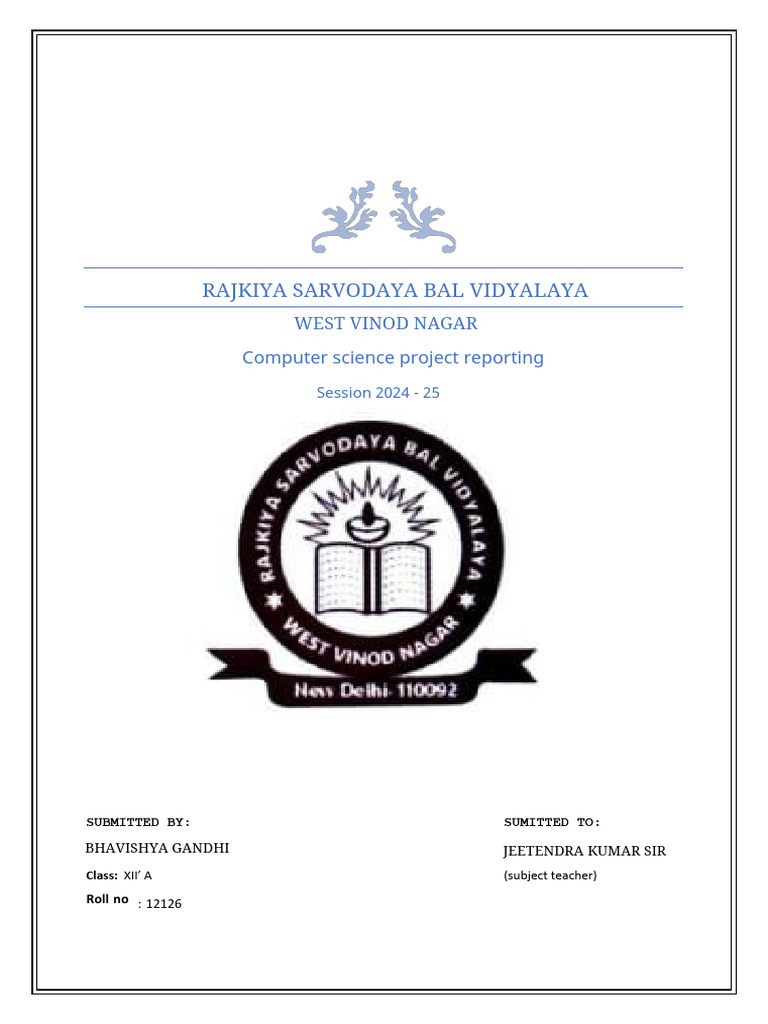 My (Bhavishya) - CS-Project-2024 25 Edited Edited | PDF | Aviation ...